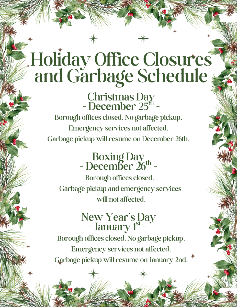 Holiday Office Closures and Garbage Schedule | Borough of Oakland NJ