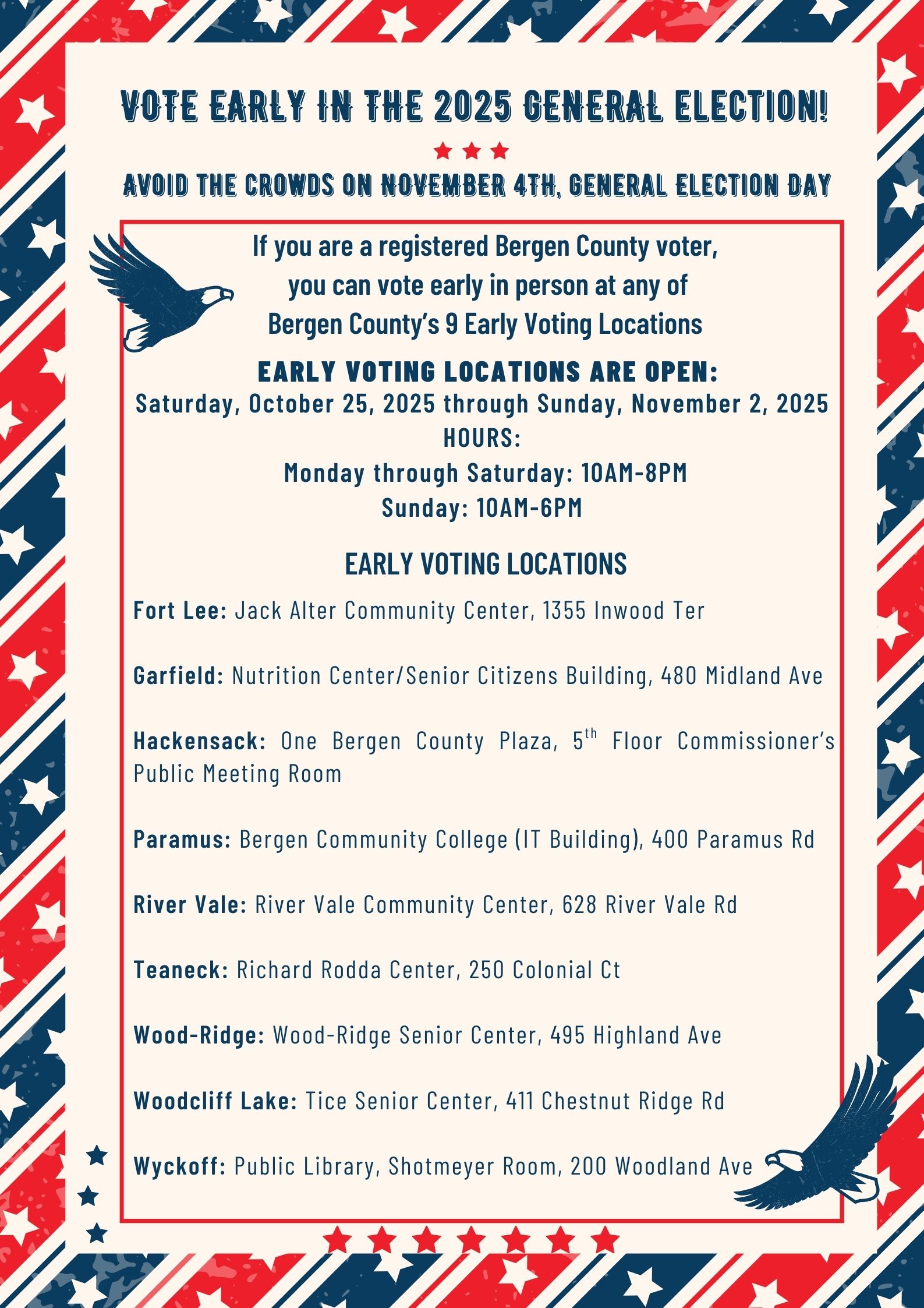 EARLY VOTING 2025 | Borough of Oakland NJ
